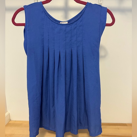 Merona | Tops | Royal Blue Ruffled Dress Top | Poshmark